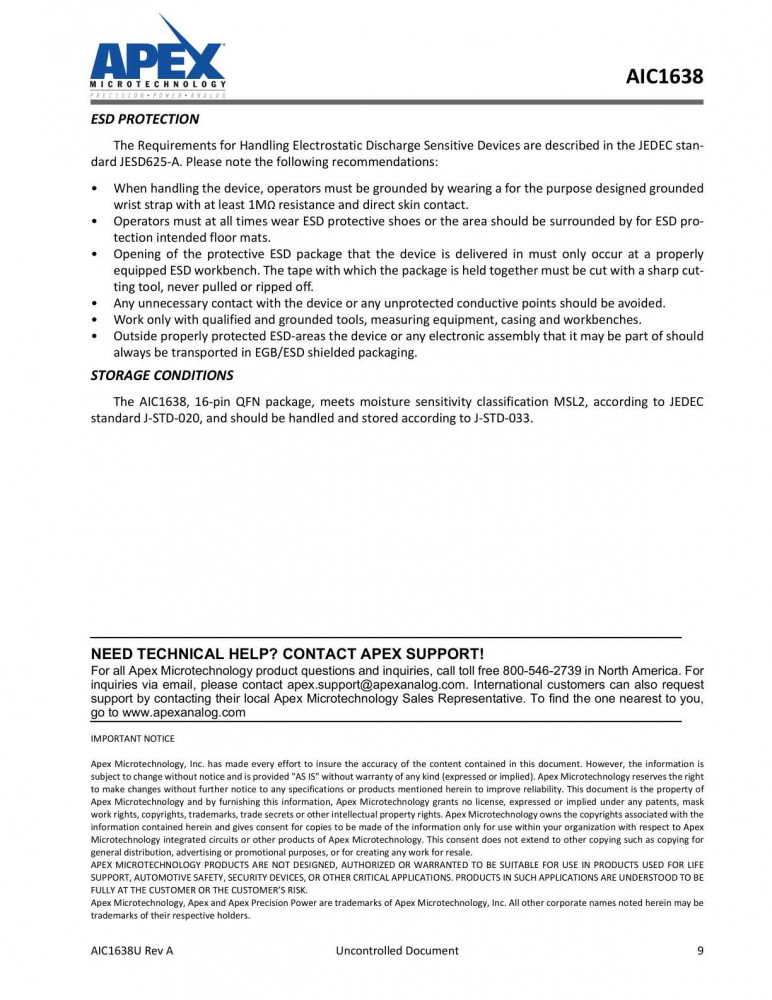 AIC1638 datasheet page 9