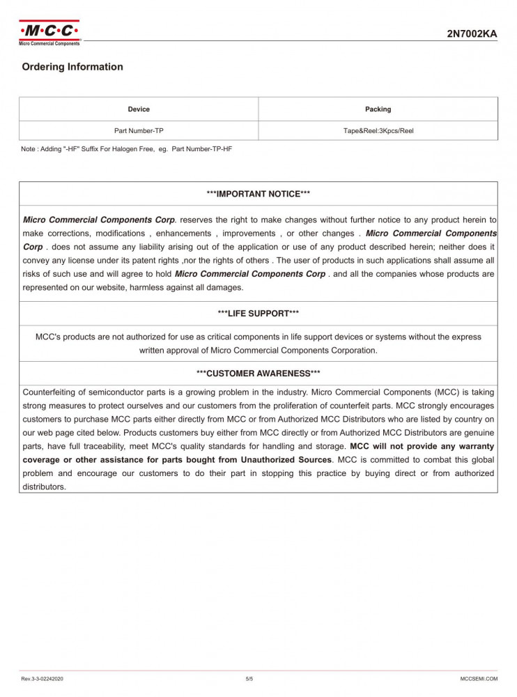 2N7002KA-TP datasheet page 5