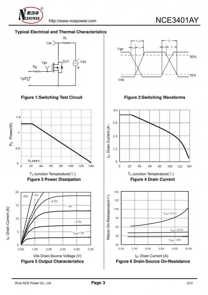 NCE3401AY datasheet page 3