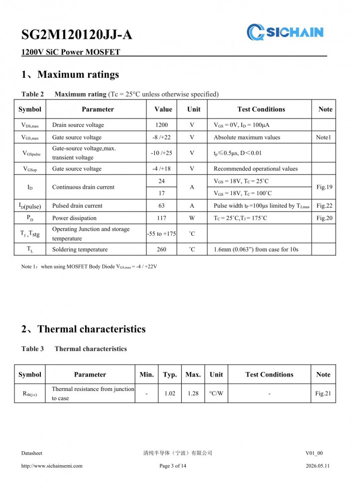 SG2M120120JJ-A datasheet page 3