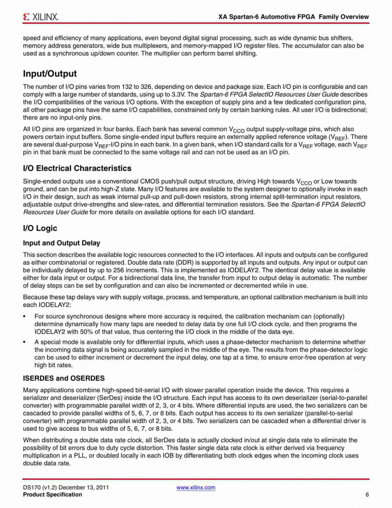 XA Spartan-6 datasheet page 6