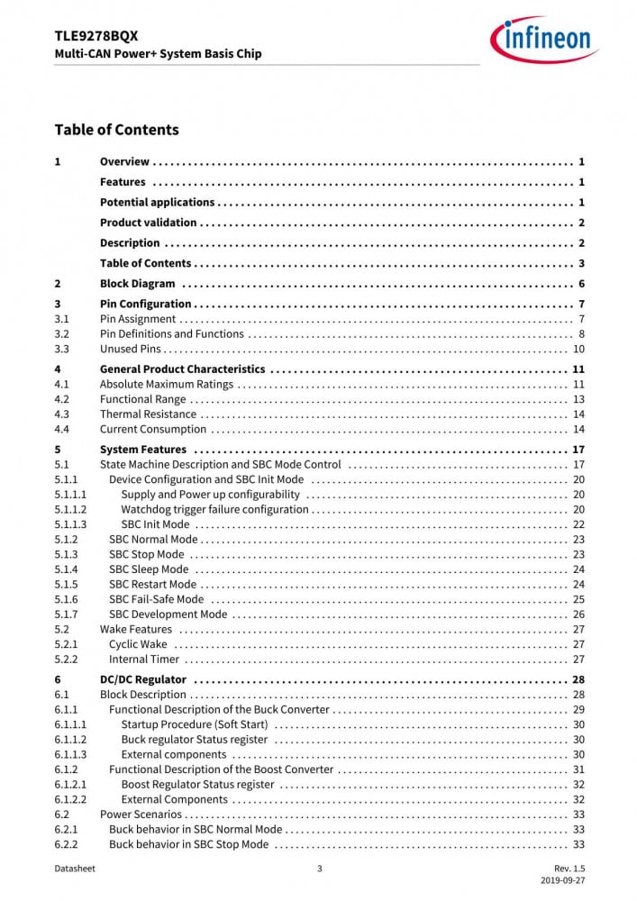 TLE9278BQX datasheet page 3