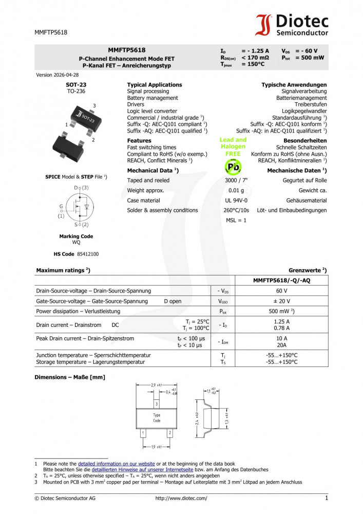 MMFTP5618-AQ datasheet page 1
