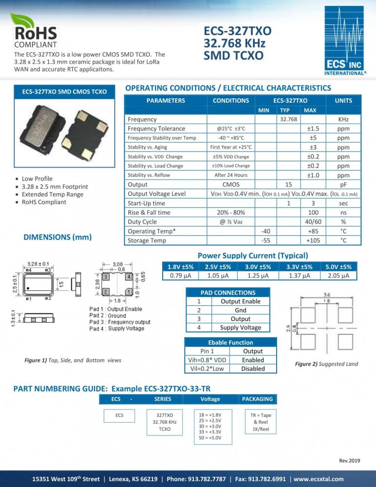 ECS-327TXO technical documentation page 1