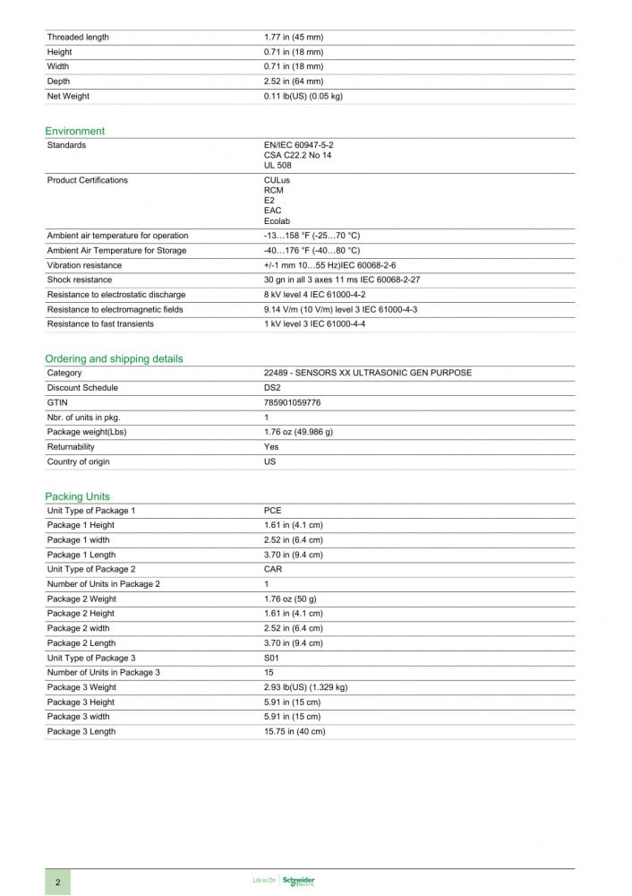 XXS18B1PM12 technical document page 2