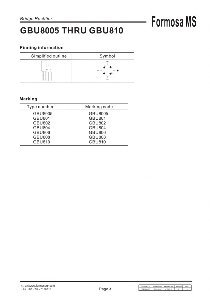 FMS GBU810 datasheet page 3