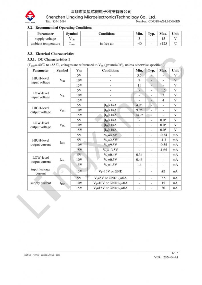 CD4518 datasheet page 6