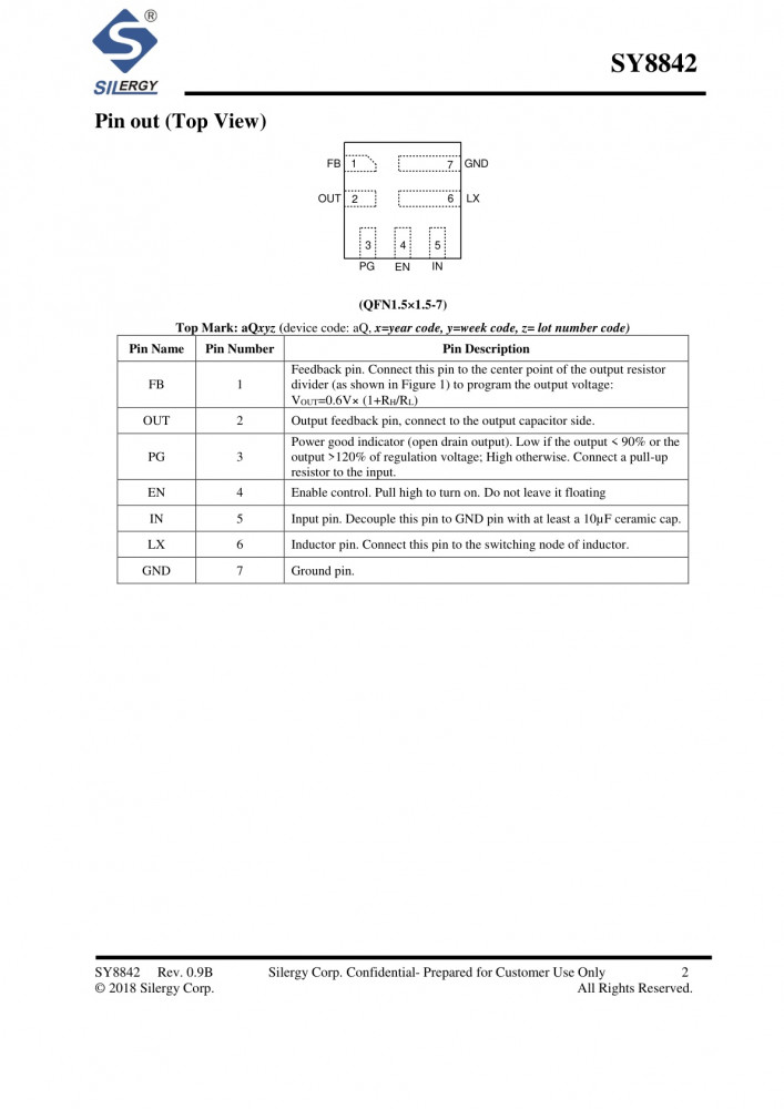 SY8842QWC datasheet page 2