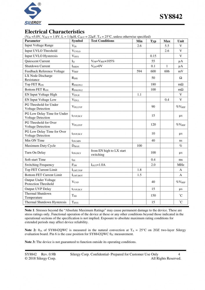 SY8842QWC datasheet page 4