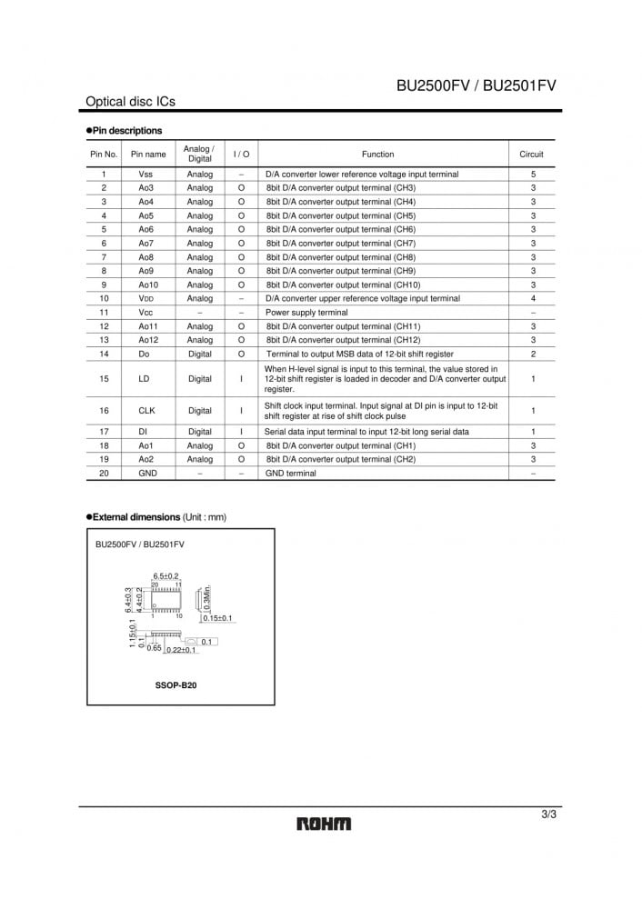 BU2501FV-E2 technical document page 3
