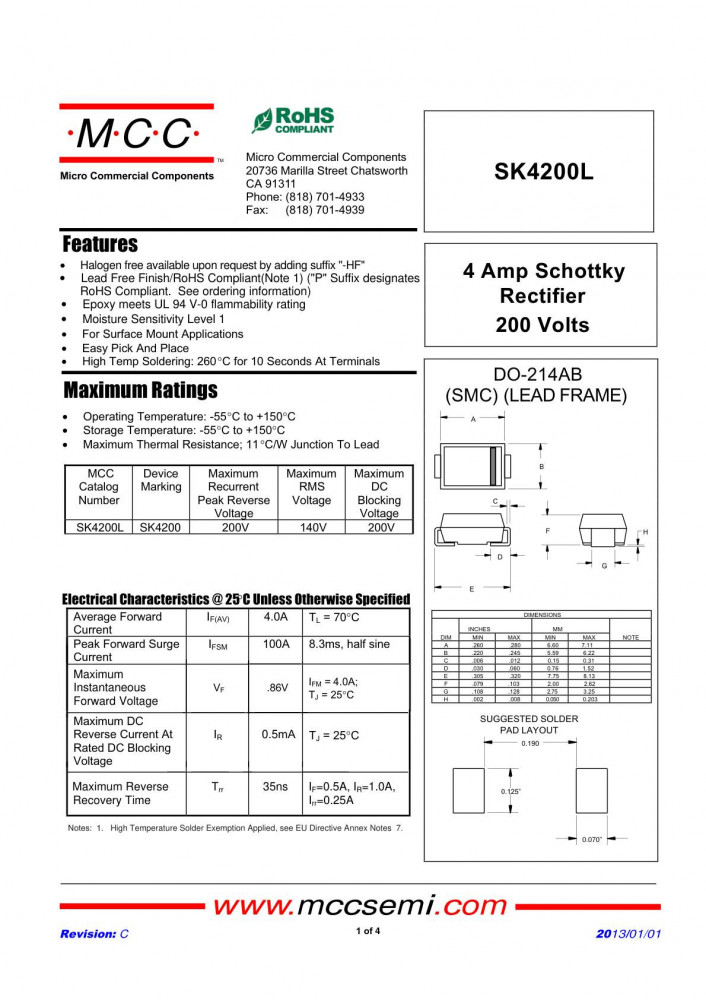 SK4200L-TP datasheet page 1