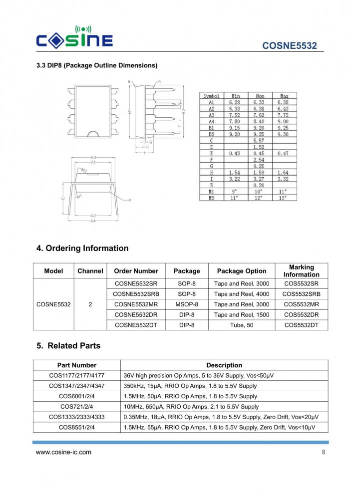 COSNE5532 datasheet page 8