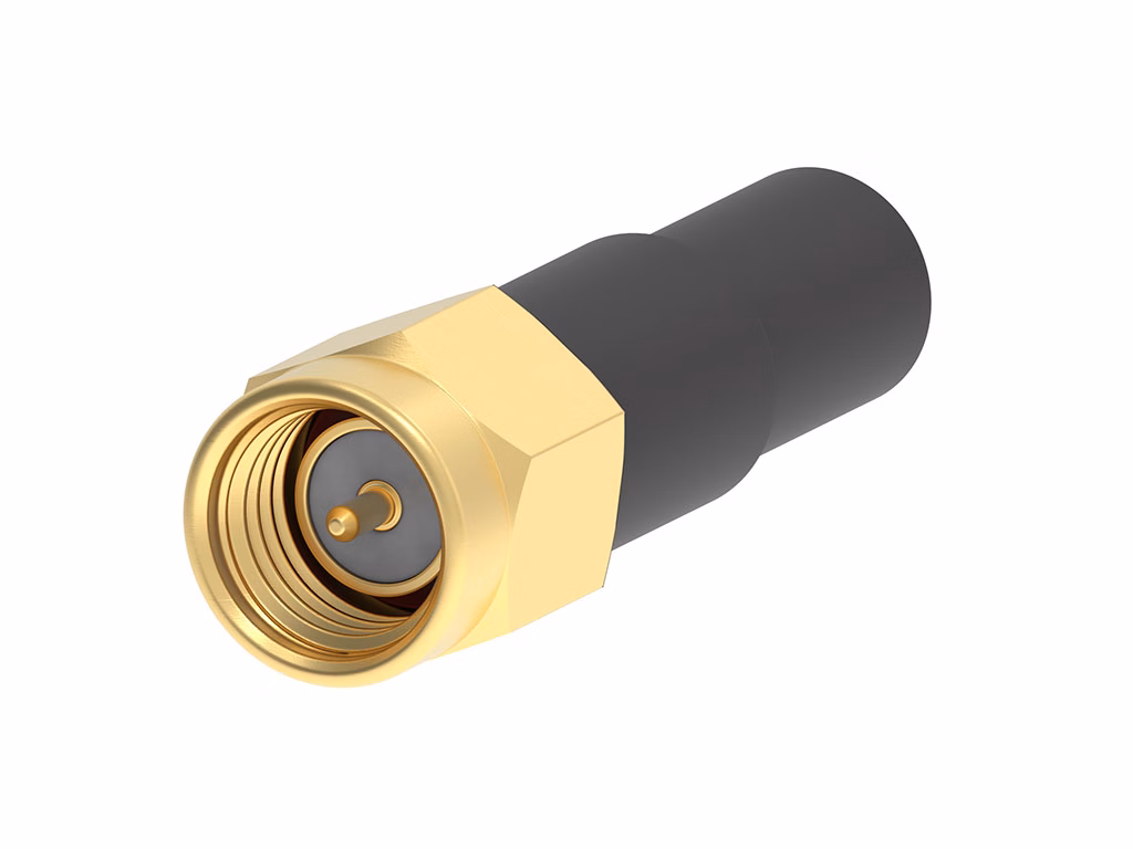 SMA Jack, Straight, 4-Hole Flange Mount, Candlestick Contact, 10.15mm Length, Stainless Steel Body, Passivated, One Piece Per Bag, 50 Ohms