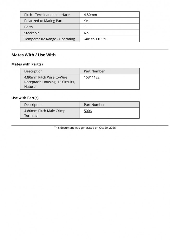 MOLEX 15311121 product documentation image 3