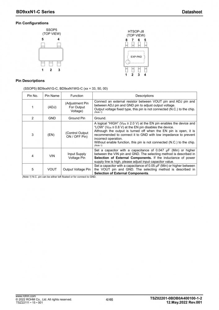 ROHM BD950N1WG-CTR datasheet page 4