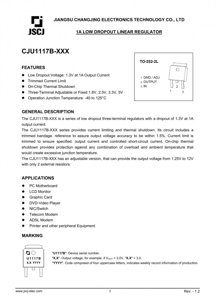 SCJU1117B-3.3 datasheet page 1