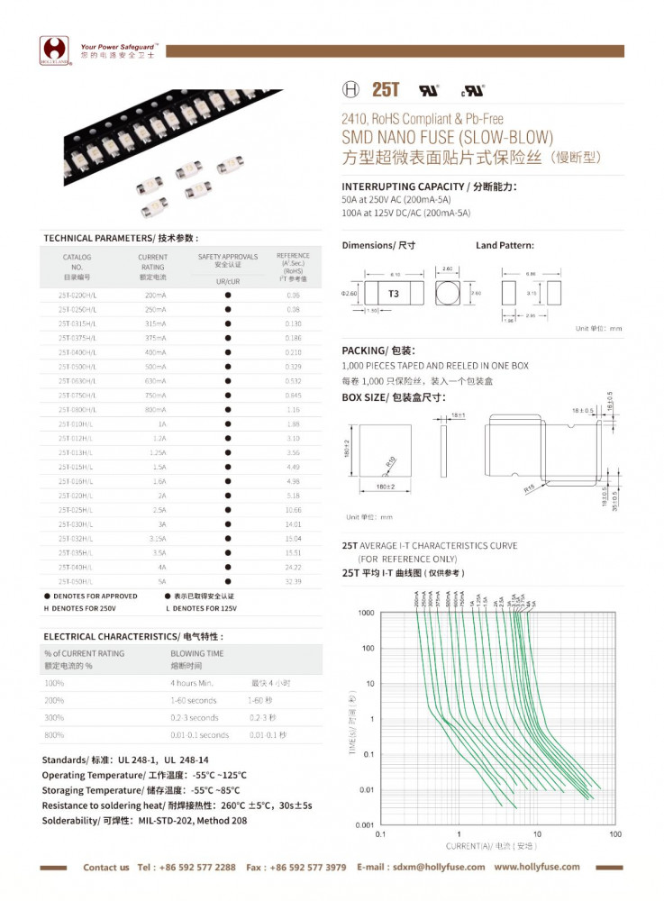 HOLLY 25T-020H technical document page