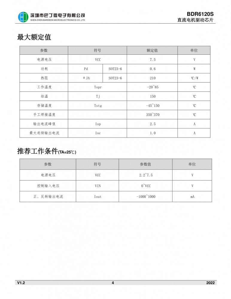 BDR6120S datasheet page 4
