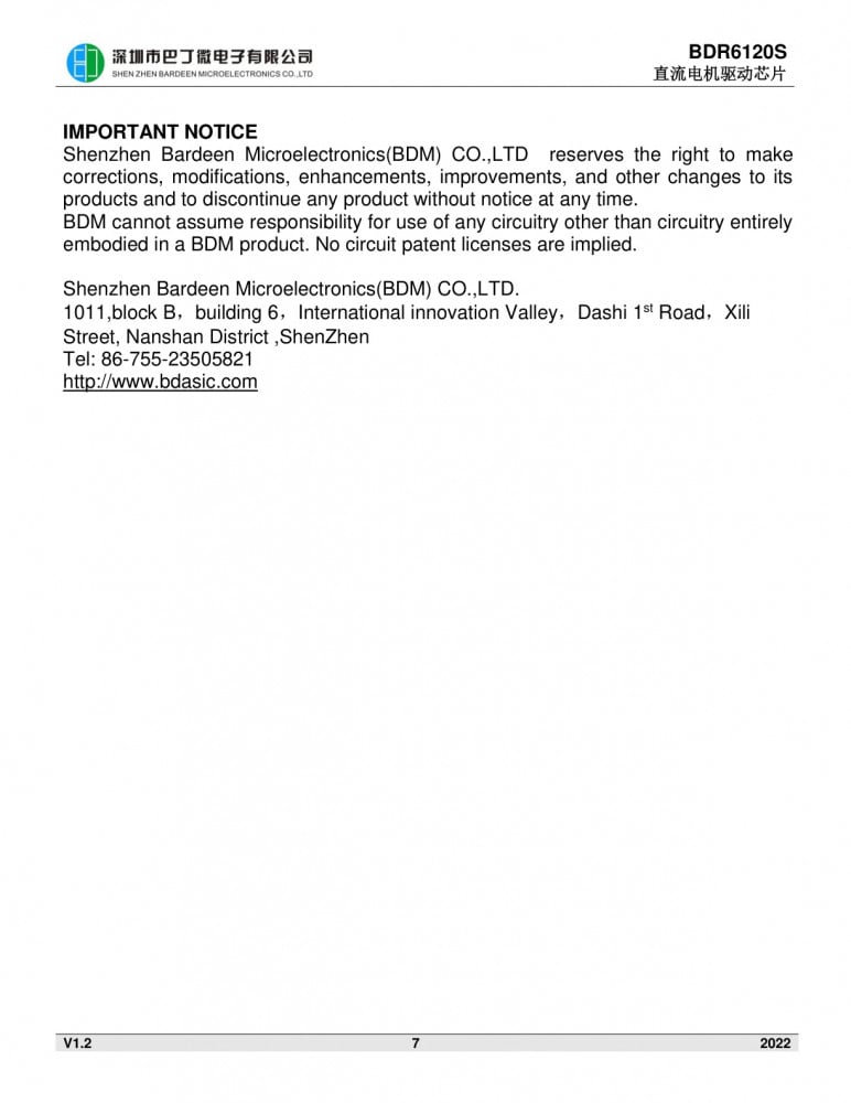 BDR6120S datasheet page 7