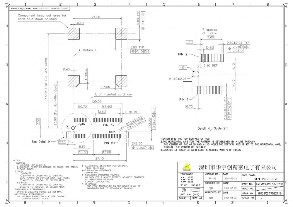 HYCW03-PCI52-670B mechanical drawing page 2