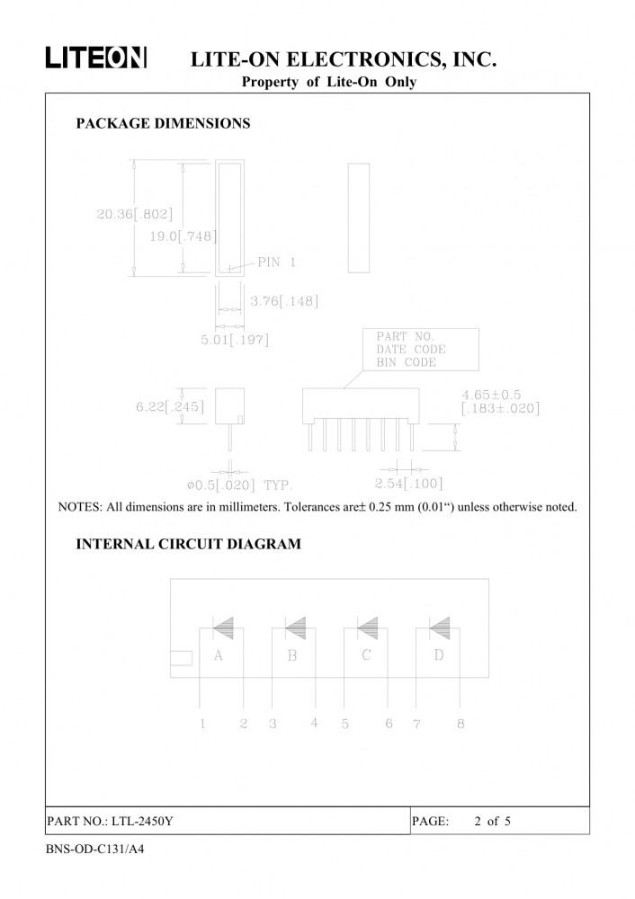 LTL-2450Y datasheet page 2
