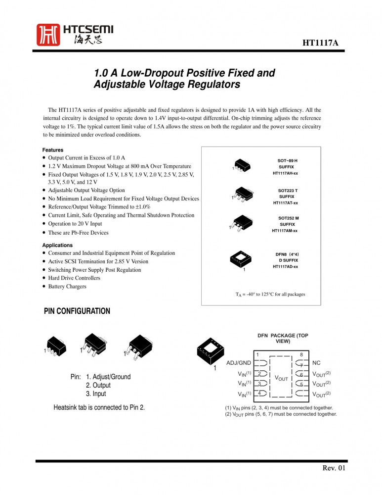 HT1117A datasheet page 1