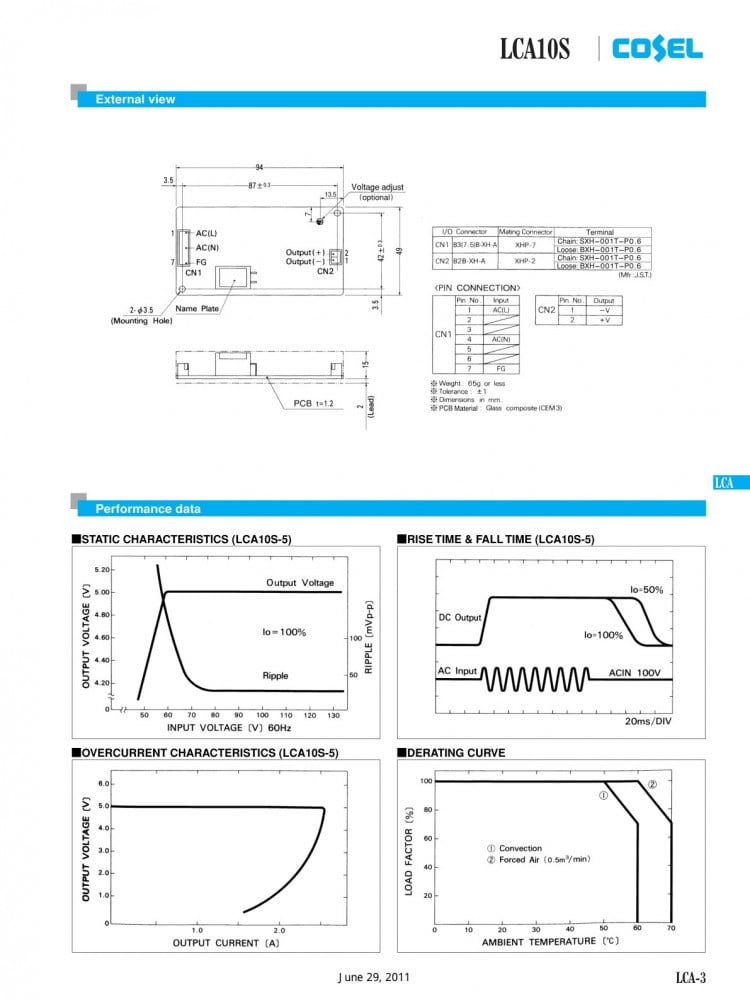 Cosel LCA10SA-24 datasheet page 2