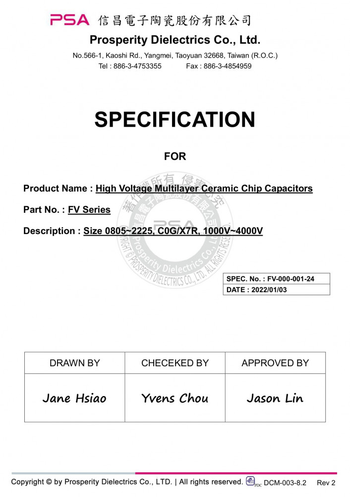 PSA FV Series datasheet page 2