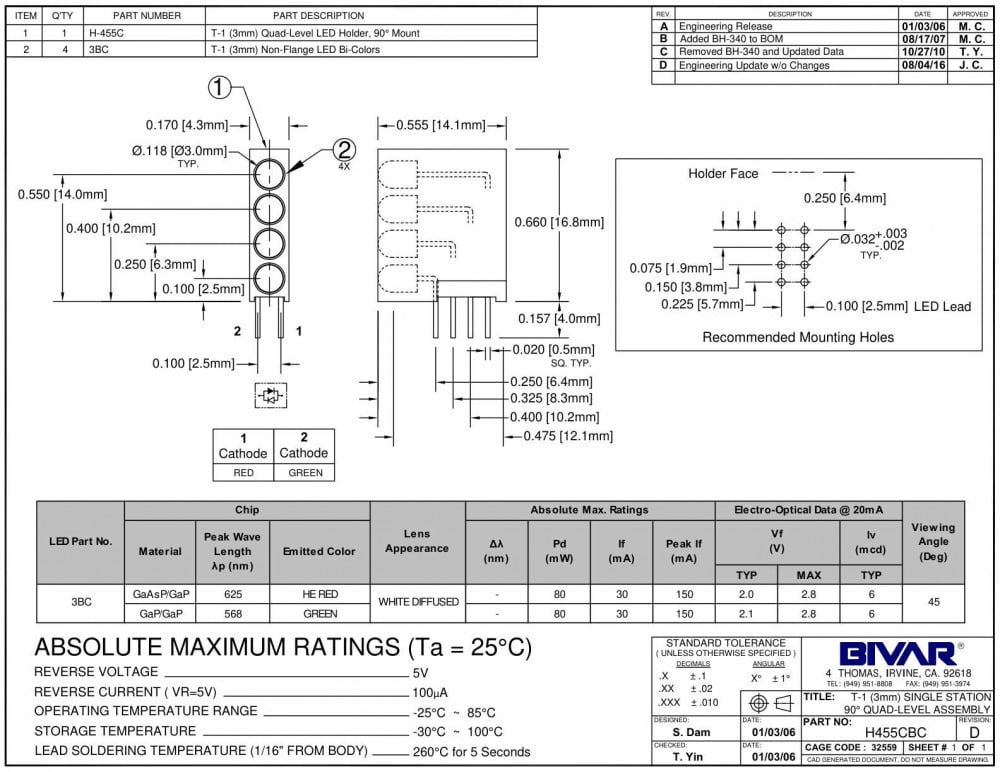 H455CBC technical document page