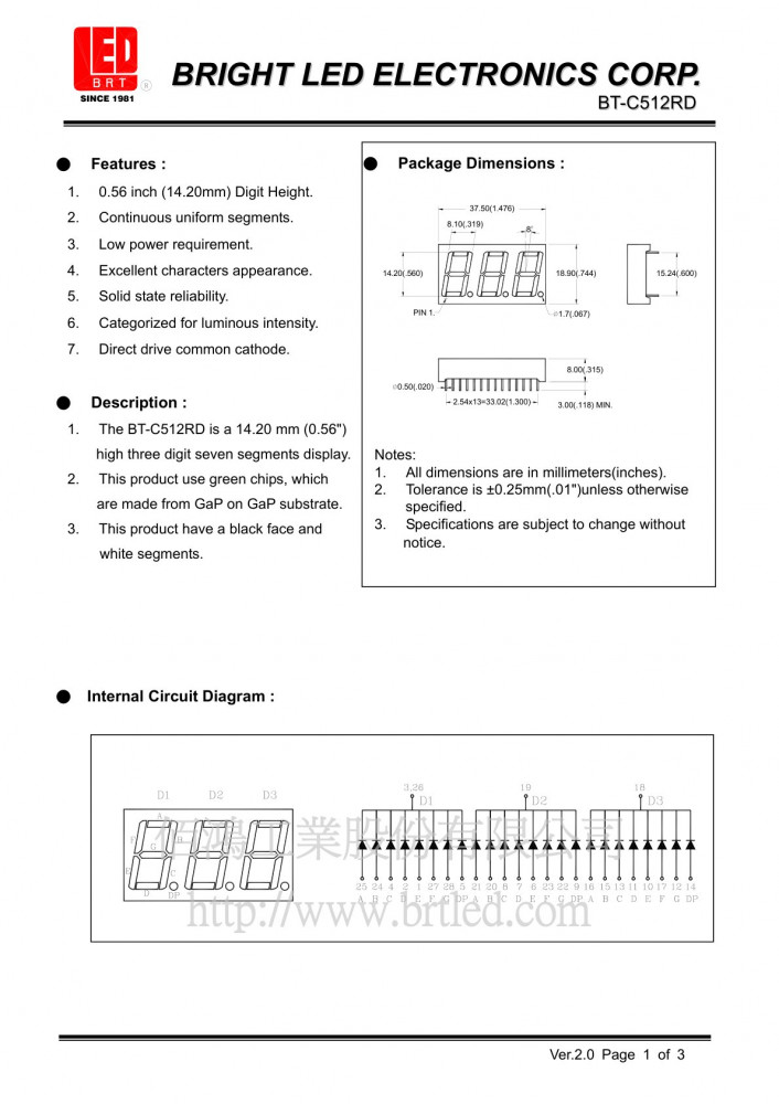 BT-C512RD technical document page 1