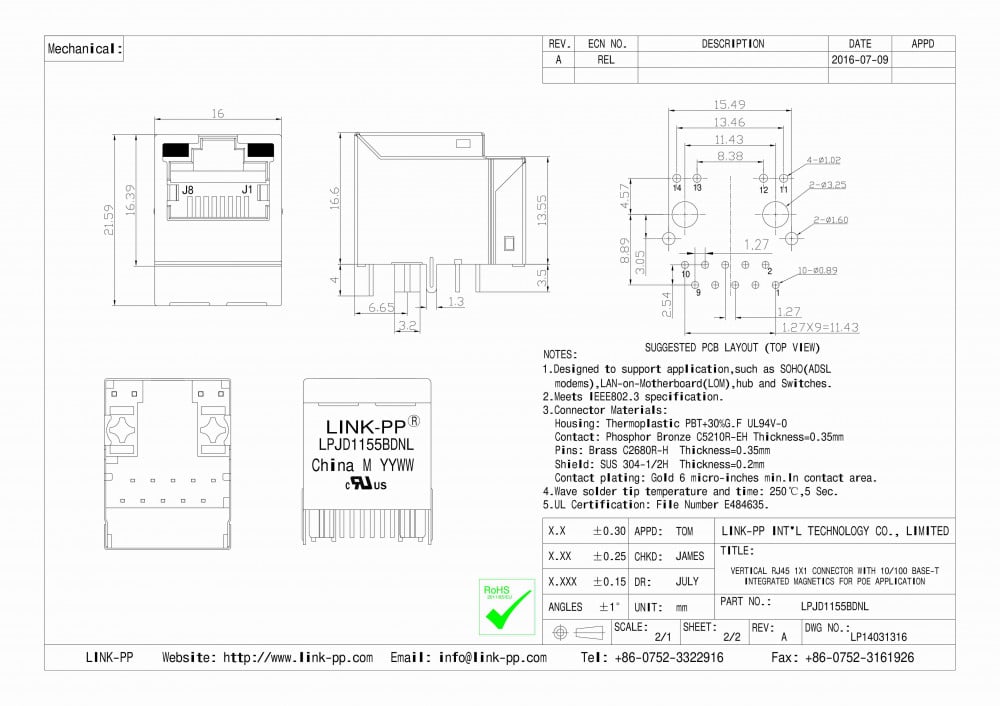 LPJD1155BDNL technical drawing page 2