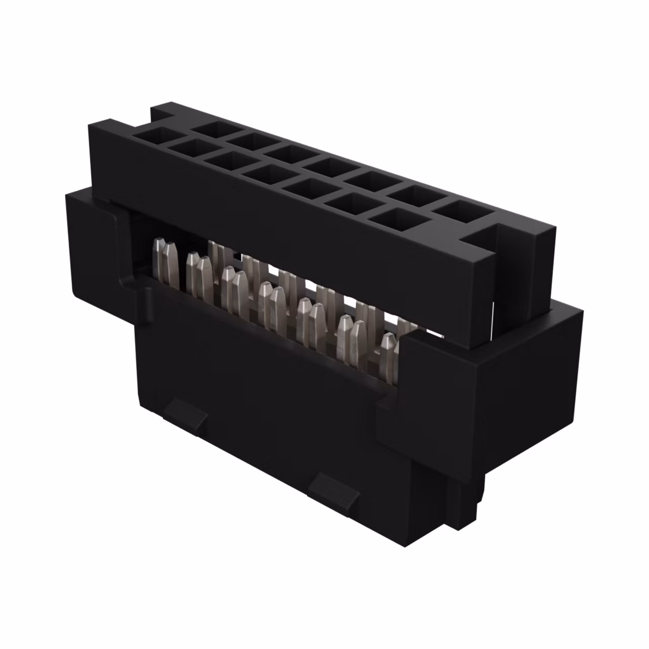 Milli-Grid Cable-to-Board Receptacle, Dual Row, IDT, Lead-Free, 14 Circuits, 0.38µm Gold (Au) Plating, Dual Locking Friction Ramps for sale