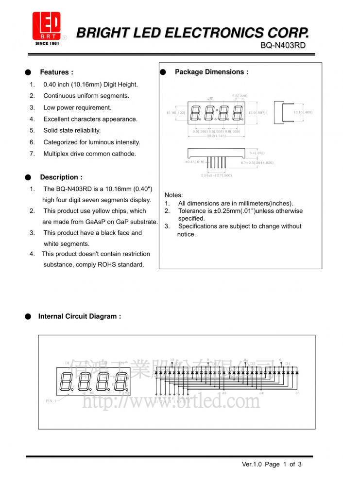 BQ-N403RD technical document page 1