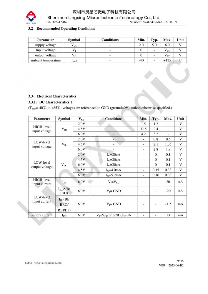 SN74LS47N(LX) datasheet page 9
