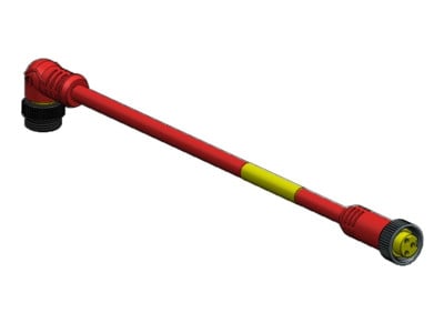 Mini-Change C-Size Double-Ended Cordset, 12 Poles, Male (Straight) to Female (Straight), 16 AWG, Yellow TPE Cable, 54.0m (177.12') Length