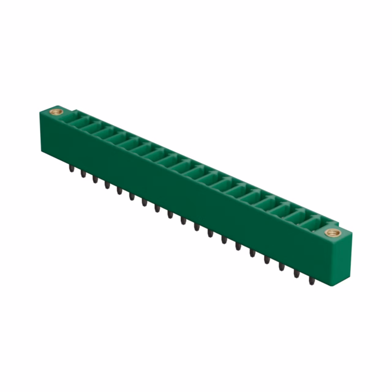 3.81mm Pitch Eurostyle Vertical PCB Header, with Threaded Retention Inserts, Green Housing, 19 Circuits for sale