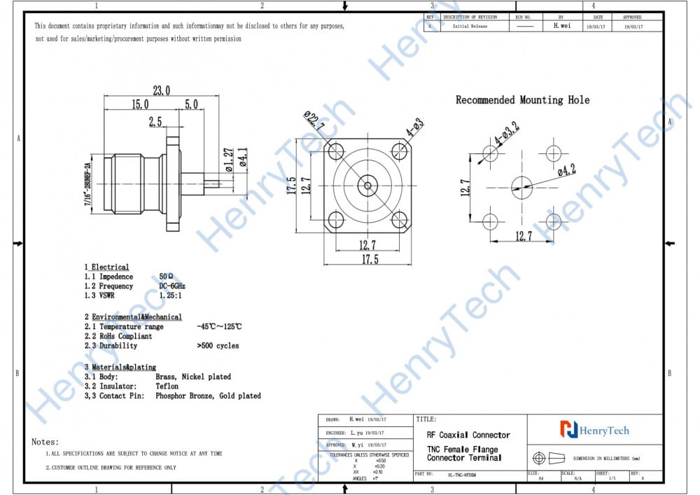 HL-TNC-KFD5M technical document page 1