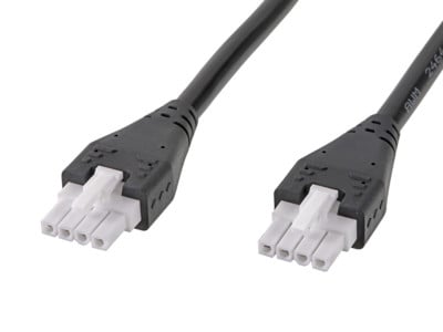 Mini-Fit Jr. Female-to-Mini-Fit Jr. Female Off-the-Shelf (OTS) Overmolded Cable Assembly, Single Row, 180.00mm Length, 4 Circuits, Black for sale