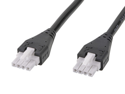Mini-Fit Jr. Female-to-Mini-Fit Jr. Female Off-the-Shelf (OTS) Overmolded Cable Assembly, Single Row, 2.0m Length, 4 Circuits, Black for sale