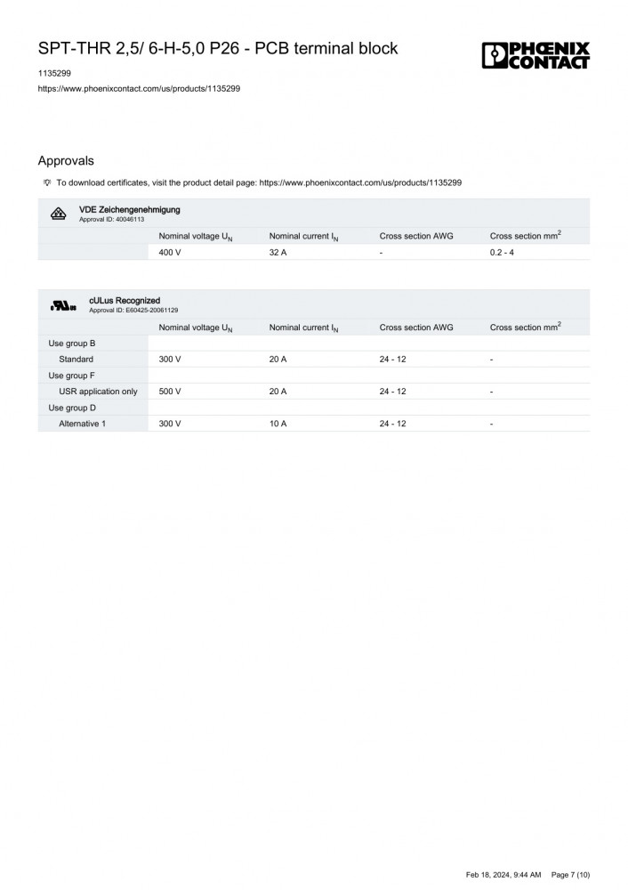 Phoenix Contact 1135299 technical document page 7
