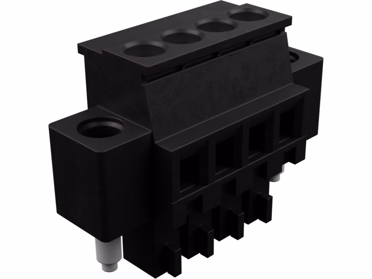 3.81mm Pitch Eurostyle Vertical Plug, with Retention Screws, Front Wire Entry, Gold (Au) Plated, Black, 4 Circuits for sale