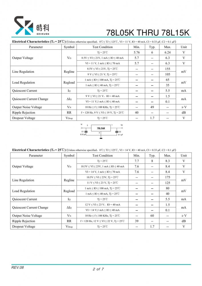 78L15K datasheet page 2