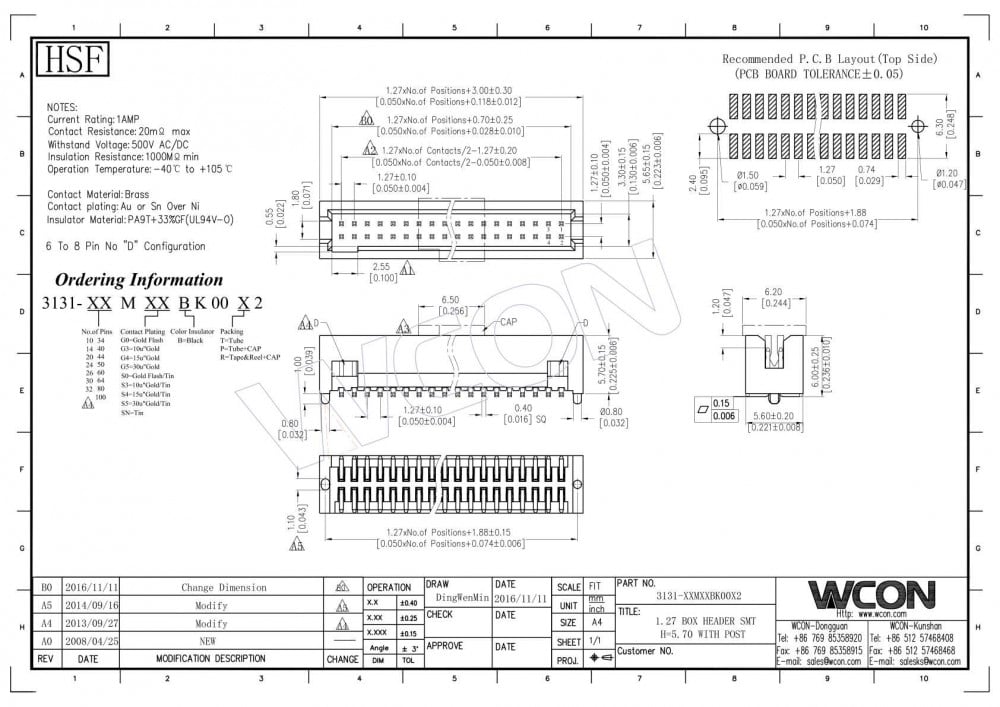 Wcon 3131 series technical drawing preview
