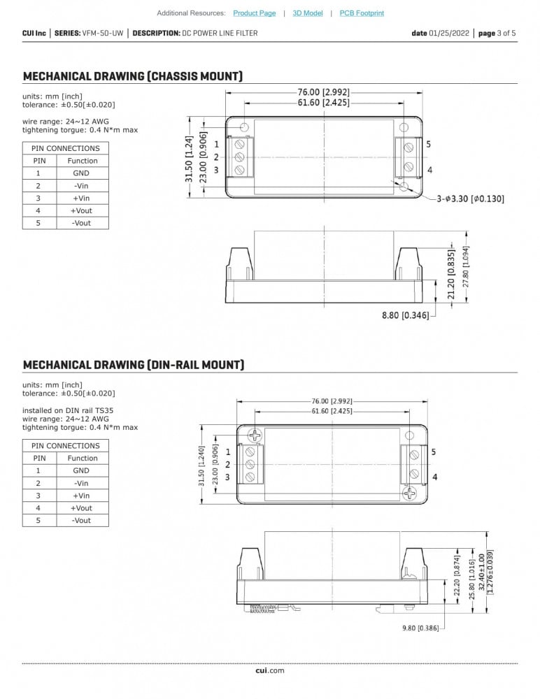 CUI VFM-50-UW datasheet page 3