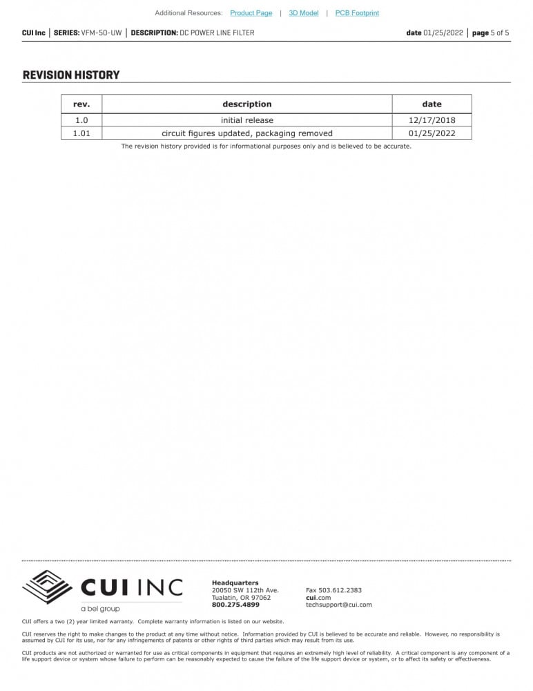 CUI VFM-50-UW datasheet page 5