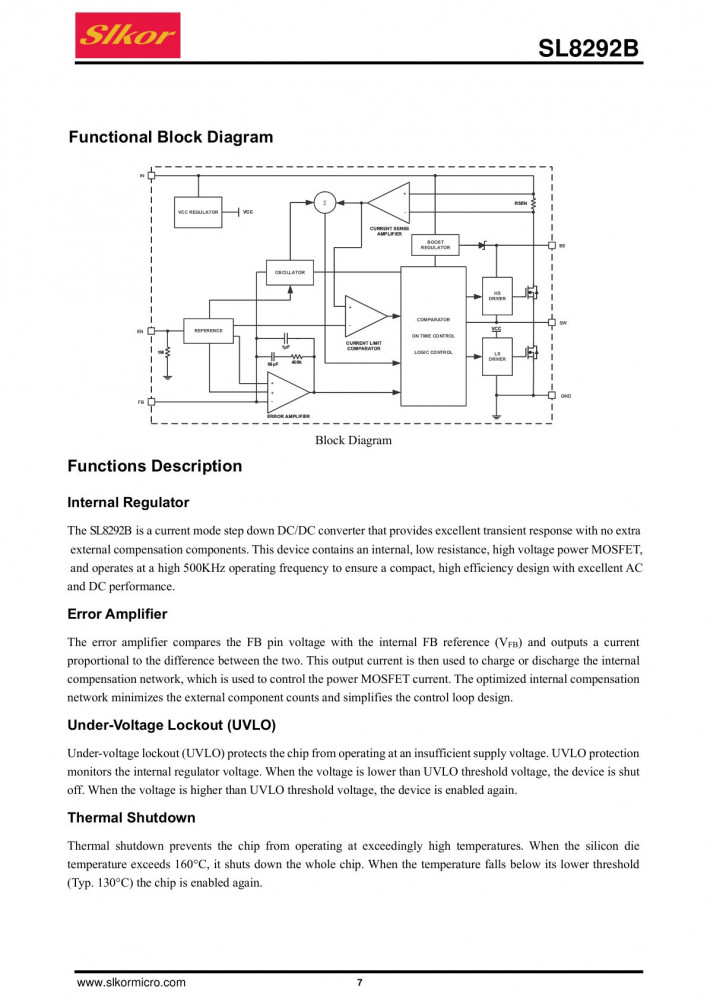 SL8292B datasheet page 7