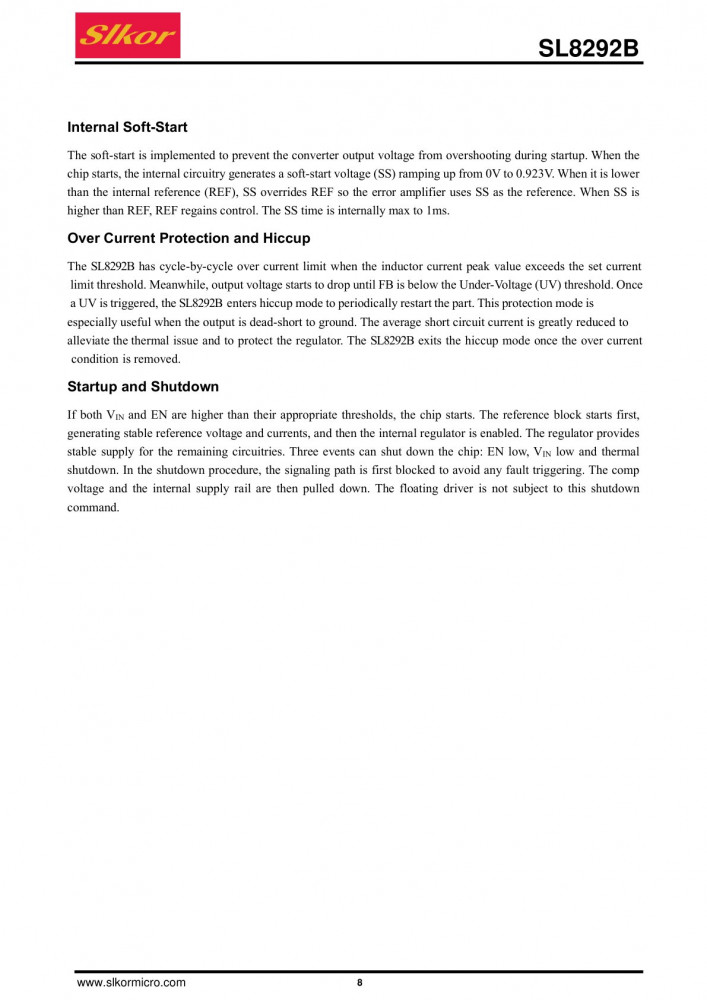 SL8292B datasheet page 8