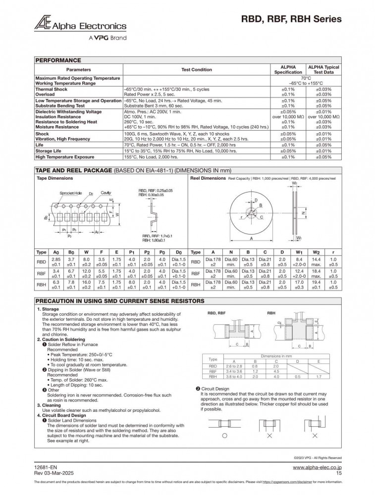 RBD, RBF and RBH series technical document, page 2