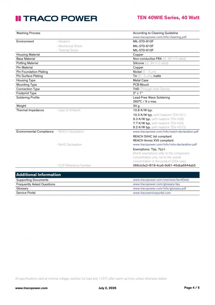 TEN 40WIE technical document page 4