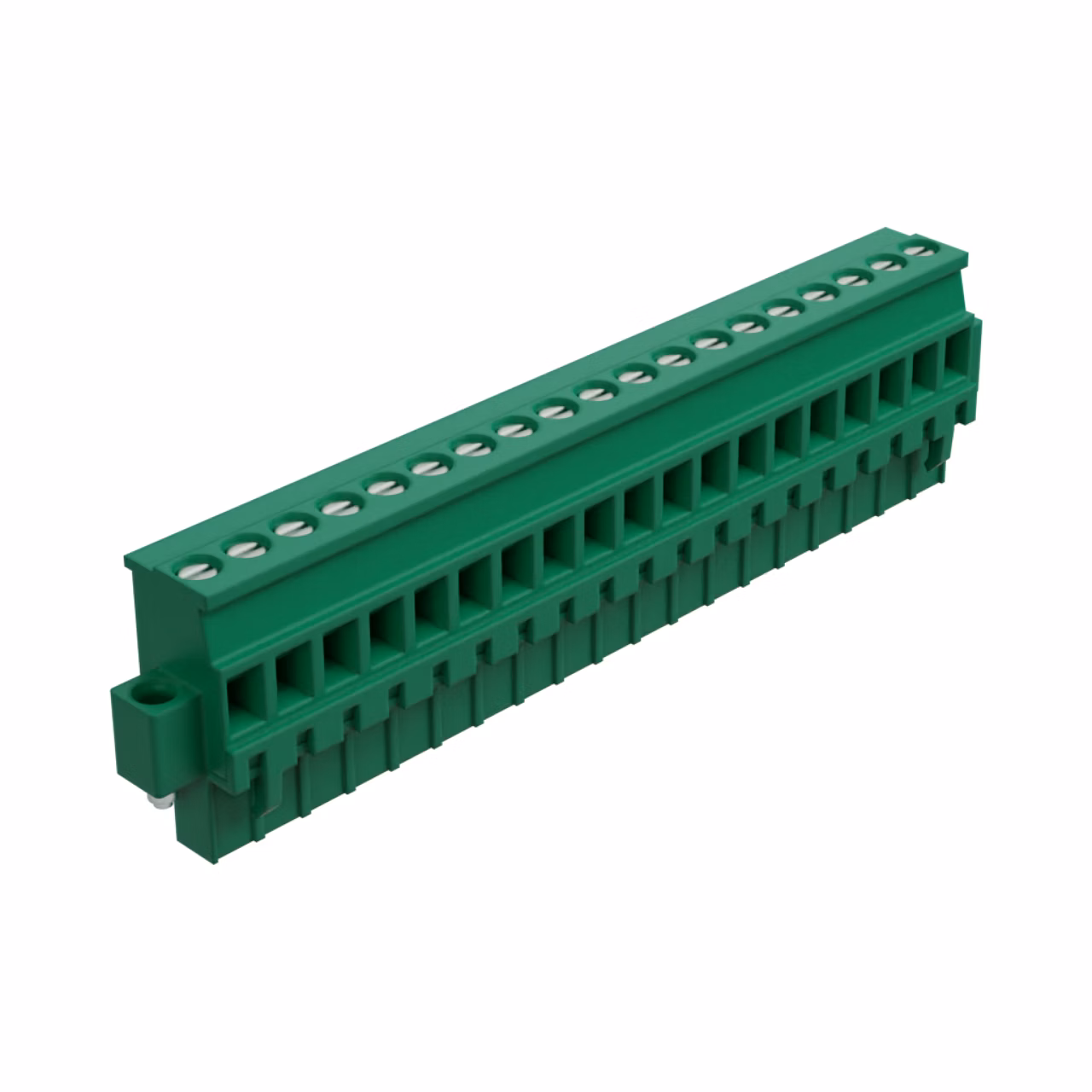 5.00mm Pitch Eurostyle Vertical Plug, with Retention Screws, Front Wire Entry, Green Housing, 19 Circuits for sale